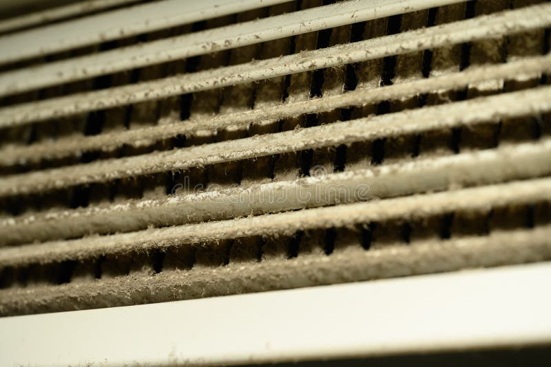 A Ventilation Grate on the Wall, Clogged with Dust Stock Photo - Image ...
