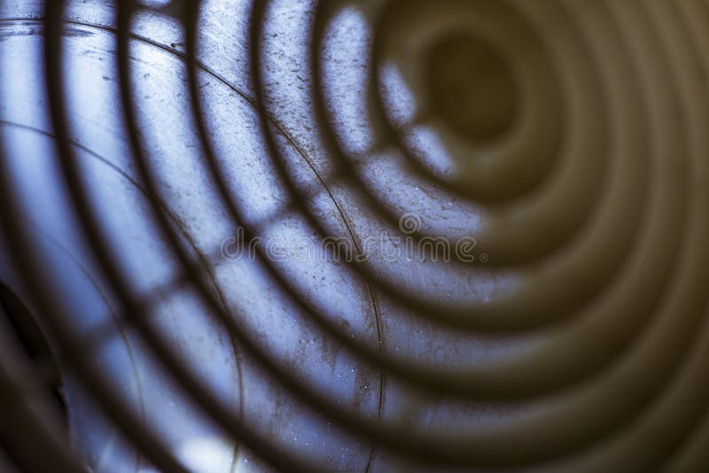 Ventilation Grill Diffuser Close-up Mounted in the Duct at Night, the ...