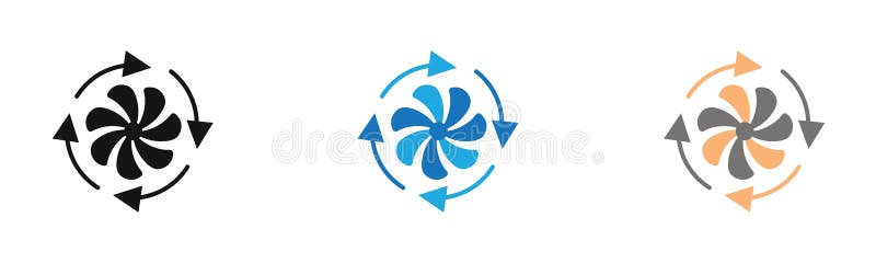 Ventilation Icon Line Art Logo Set Stock Vector - Illustration of icon ...