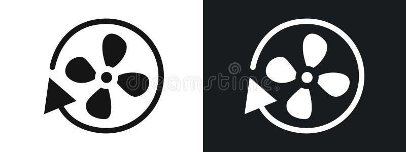 Ventilation Icon Linear Graphics Set Vector in Black Stock Vector ...
