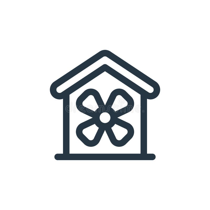 Ventilation Icon Vector from Smart Home Concept. Thin Line Illustration ...