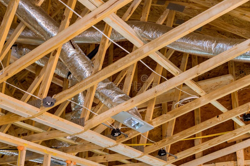 Ventilation Installing New Air Vent System of Residential House Stock ...