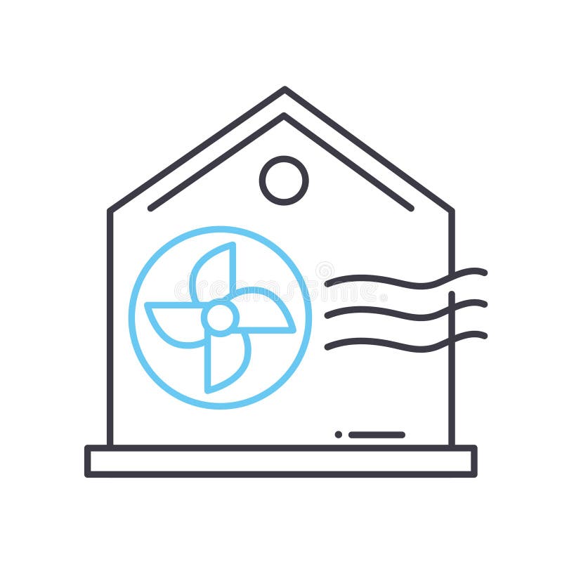 Ventilation Line Icon, Outline Symbol, Vector Illustration, Concept ...