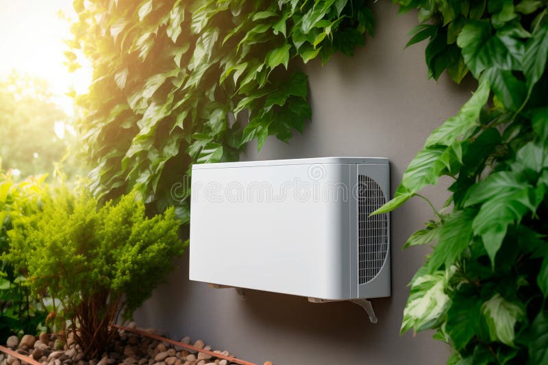 Ventilation Machine Placed Next To the Facade of a Green House Stock ...