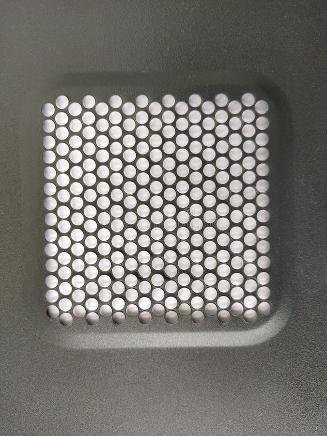 Ventilation Mesh of the Computer. Metal Surface with Round Numerous ...