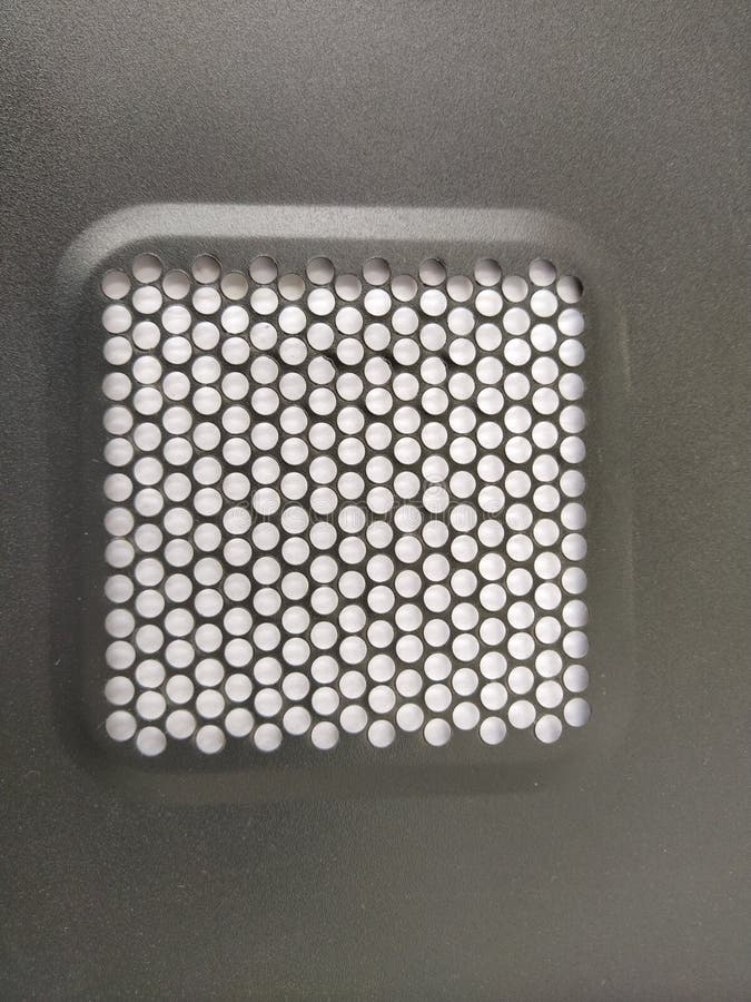 Ventilation Mesh of the Computer. Metal Surface with Round Numerous ...