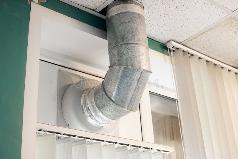 Ventilation Pipe is Brought Out To Window Stock Image - Image of ...