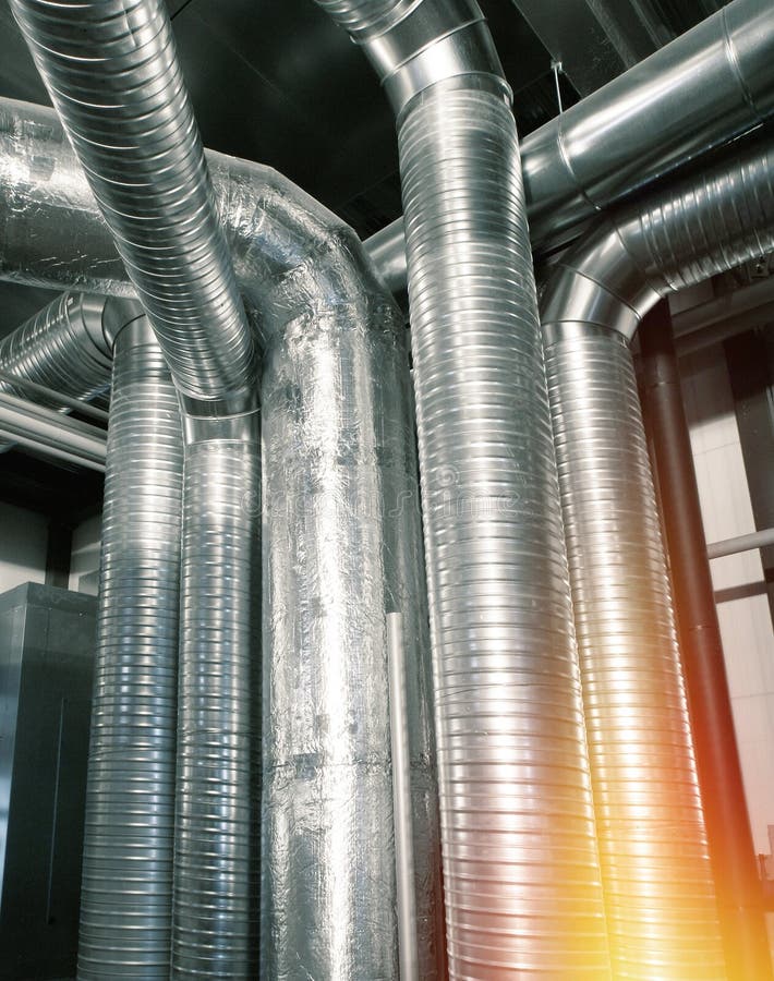 Ventilation Pipes of an Air Condition Stock Image - Image of piping ...