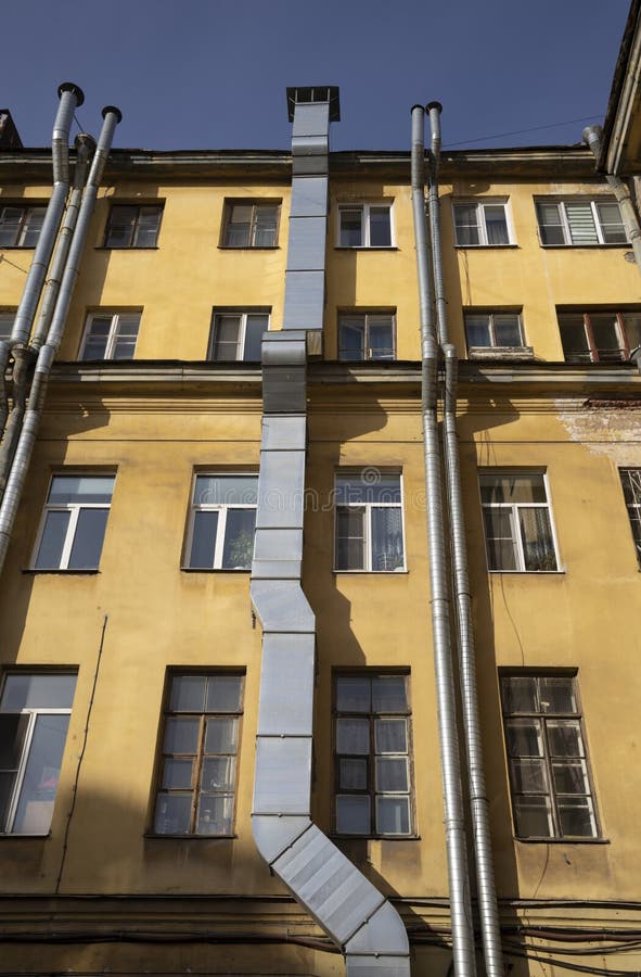 Ventilation Pipes Old House Stock Image - Image of ducts, combined ...