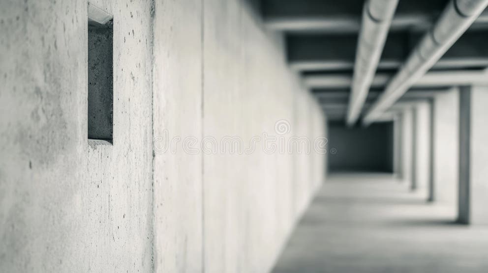 Metallic Ventilation Pipes Traversing Concrete Ceiling Inside ...