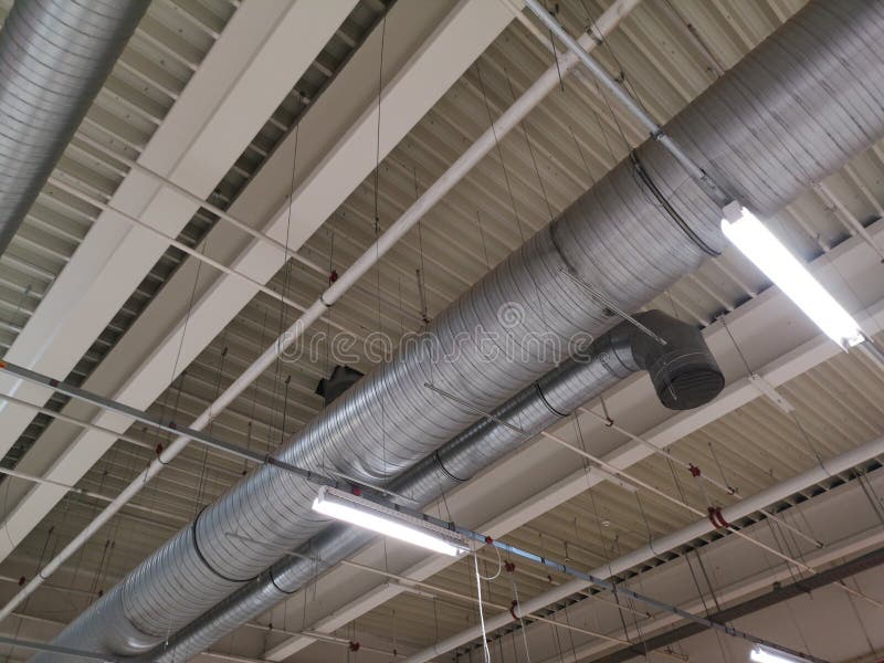 Ventilation pipes stock image. Image of factory, indoors - 117832287