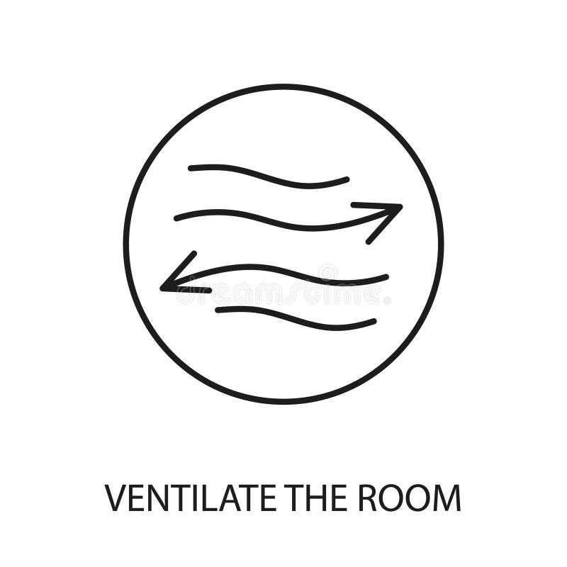 Ventilation of the Room Line Icon Vector with Editable Stroke Stock ...
