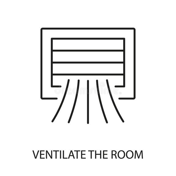 Ventilation of the Room Line Icon Vector with Editable Stroke Stock ...