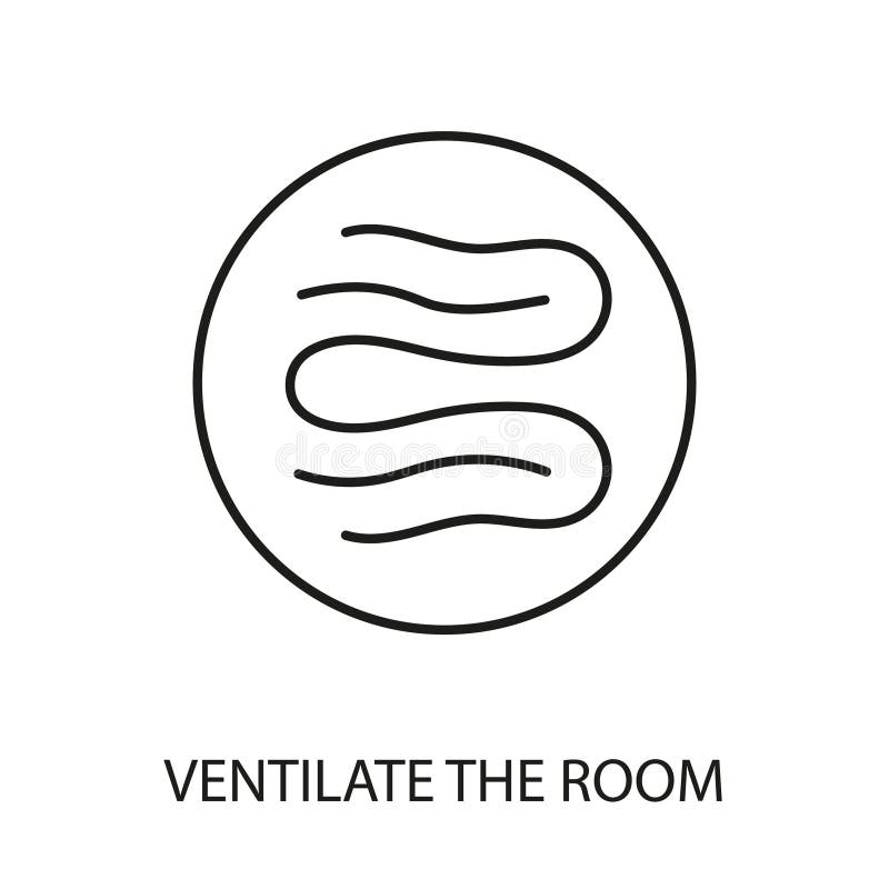 Ventilation of the Room Line Icon Vector with Editable Stroke Stock ...