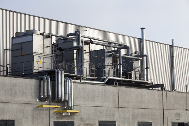 Ventilation system stock image. Image of roof, hall, manufacturing ...