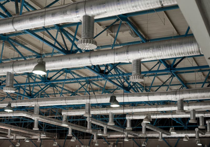 Modern Ventilation System in a Hall Stock Photo - Image of conditioner ...