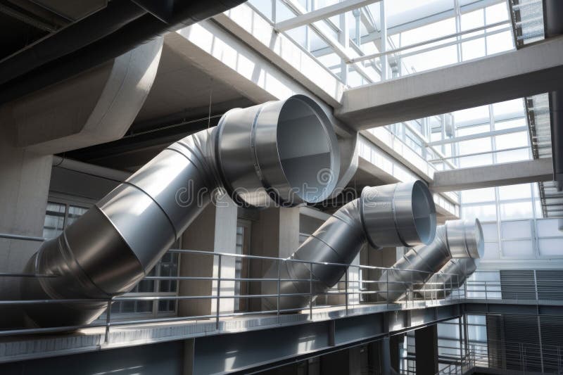Ventilation Ducts in a Newly Constructed Building Stock Image - Image ...