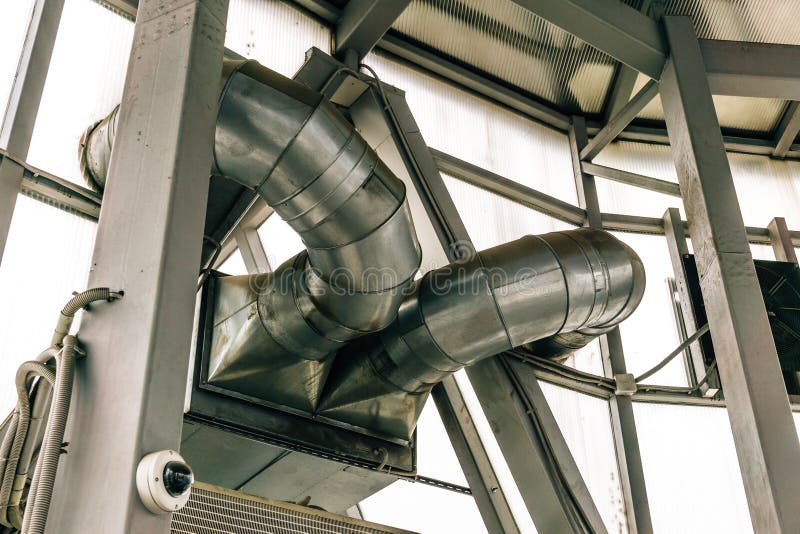 Ventilation System In A Factory Stock Photo - Image of exhaust, ducting ...