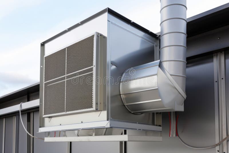 Ventilation System with Heat Exchanger for Warm, Fresh Air Stock ...