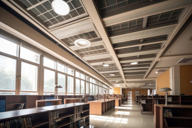 Ventilation System in Library, with Breeze of Fresh Air Flowing through ...