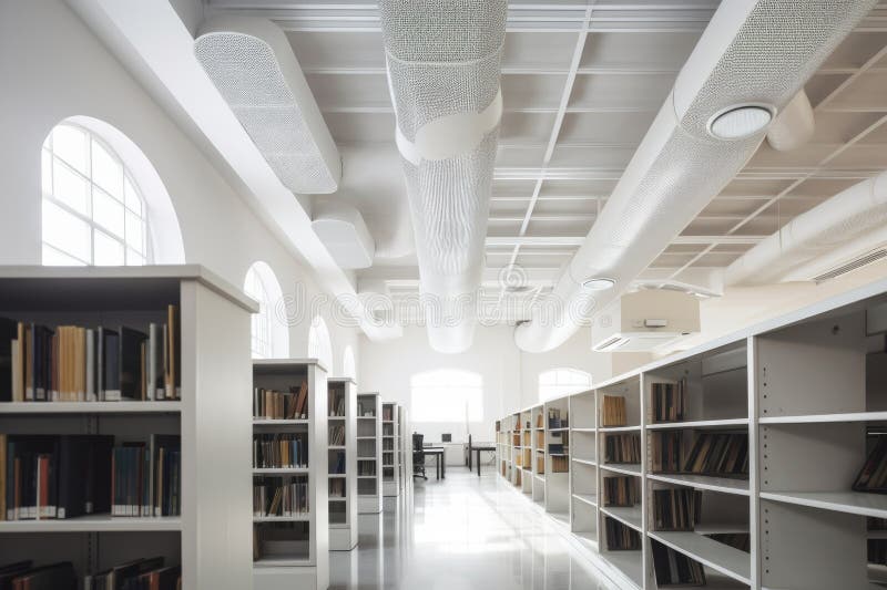 Ventilation System in Library, with Breeze of Fresh Air Flowing through the Space Stock Photo ...