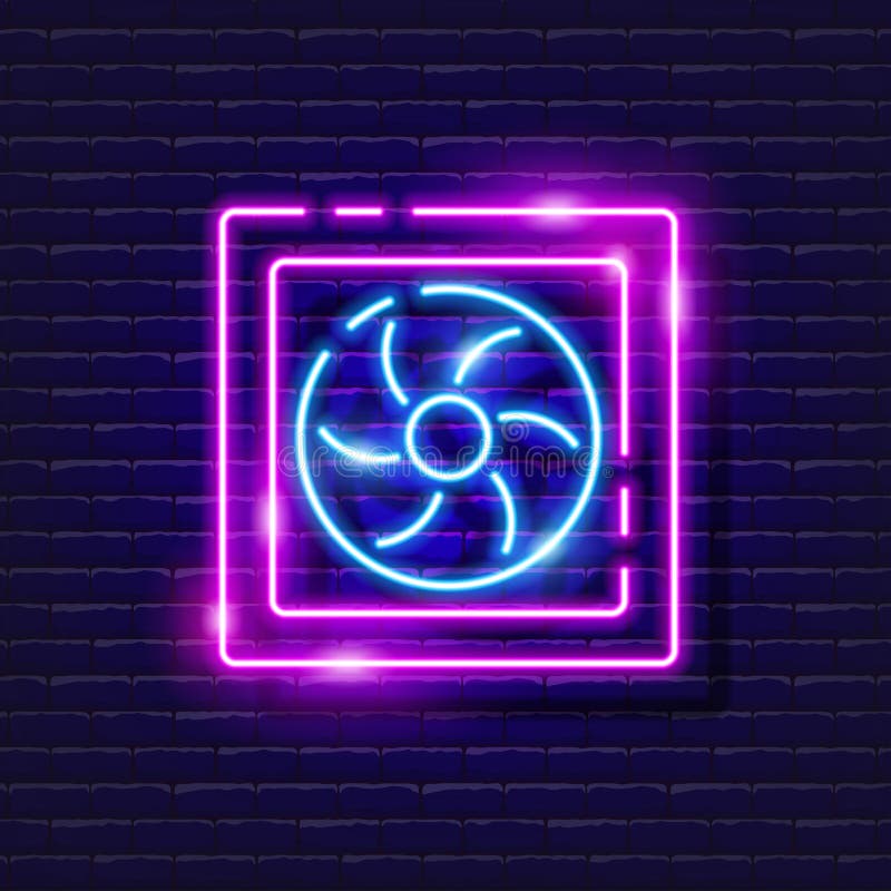 Ventilation System Neon Icon. Vector Illustration for Design. Repair ...