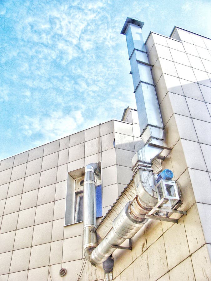Ventilation System Pipe, Back Wall, Conditioner Stock Photo - Image of ...