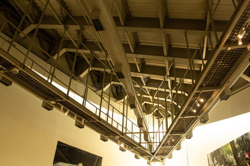 Duct Work in a Modern Building Stock Photo - Image of iron, ceiling ...