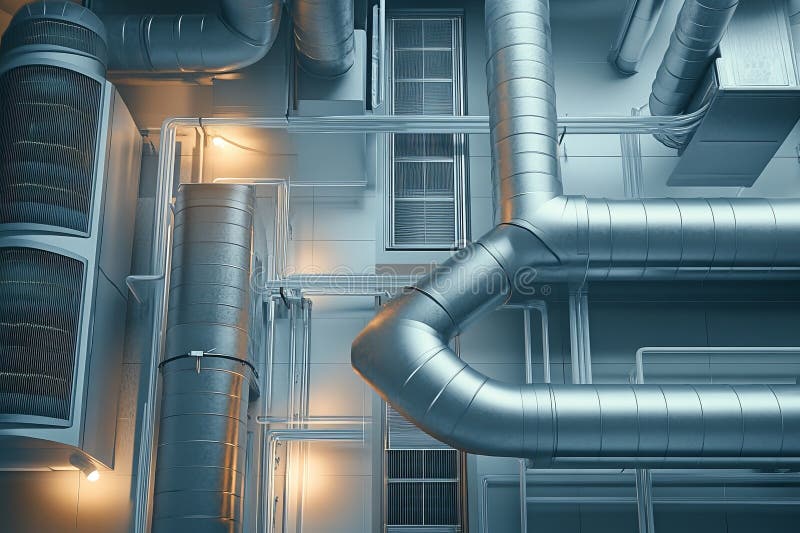 Ventilation System Pipes and Ducts Distributing Air in Building Stock ...