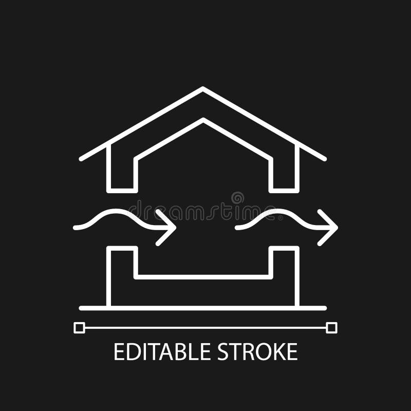 Ventilation System White Linear Icon for Dark Theme Stock Vector ...