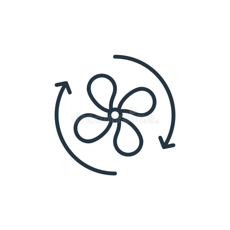 Ventilation Vector Icon Isolated on White Background. Outline, Thin ...