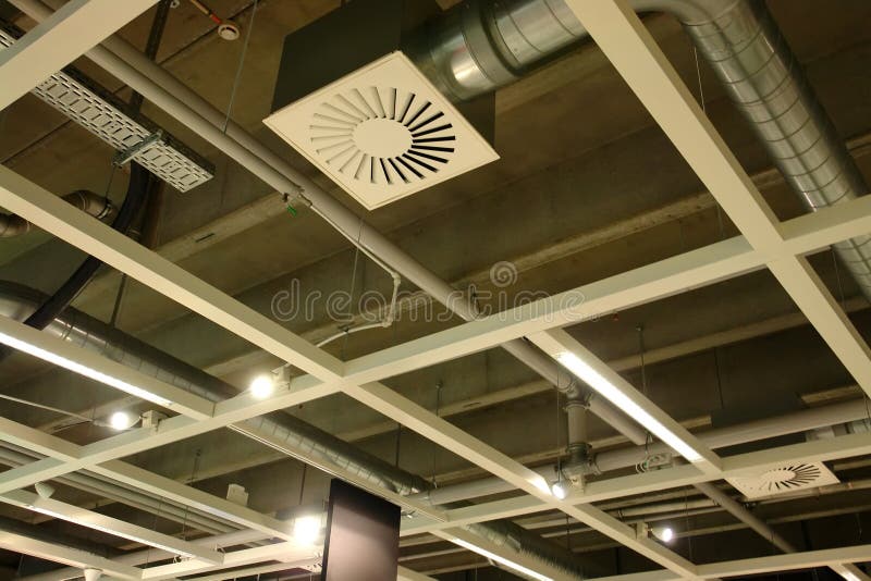 Ventilationssystem in Einer Modernen Fabrik Stockfoto - Bild von eisen ...