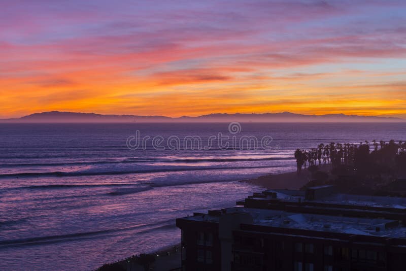 Ventura California Pacific Sunset Stock Photo - Image of southern ...