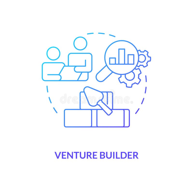 Venture Builder Blue Gradient Concept Icon Stock Vector - Illustration ...
