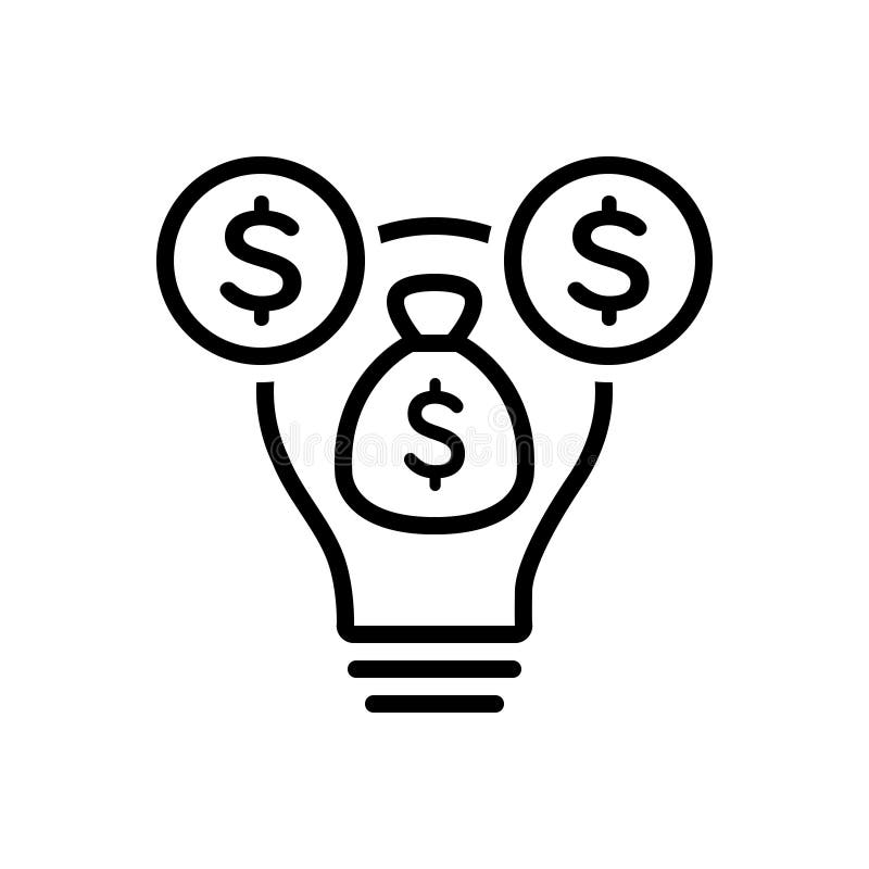 Black Line Icon for Venture Capital, Venture and Amount Stock Vector ...