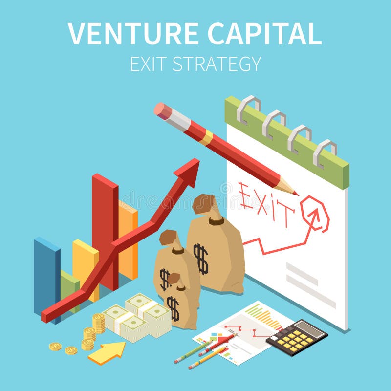 Venture Exit Strategy Composition Stock Vector - Illustration of team ...