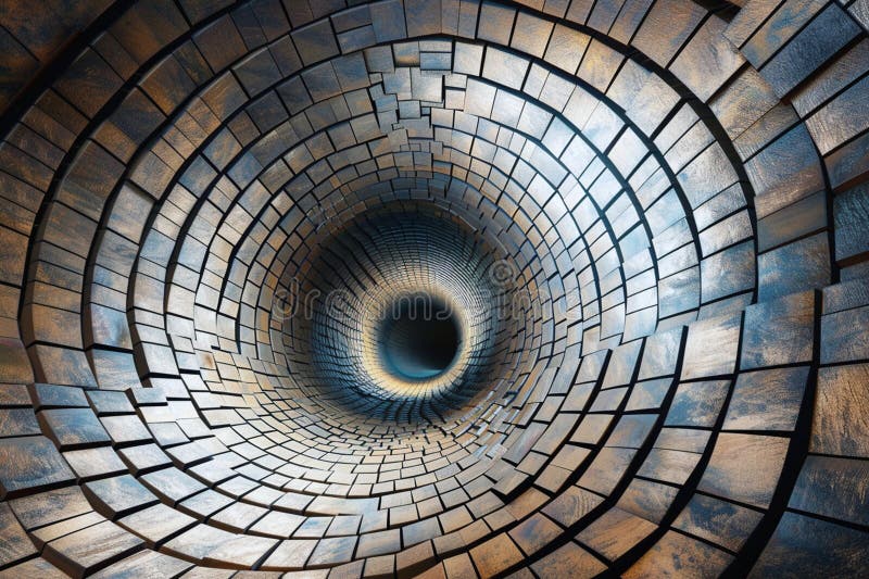 Venture into the Hypnotic Wormhole Spiral Grid Tunnel, Generated AI ...