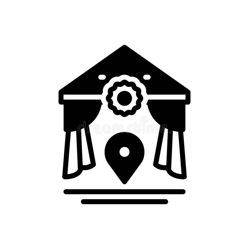 Black Solid Icon for Venues, Space and Destination Stock Vector ...