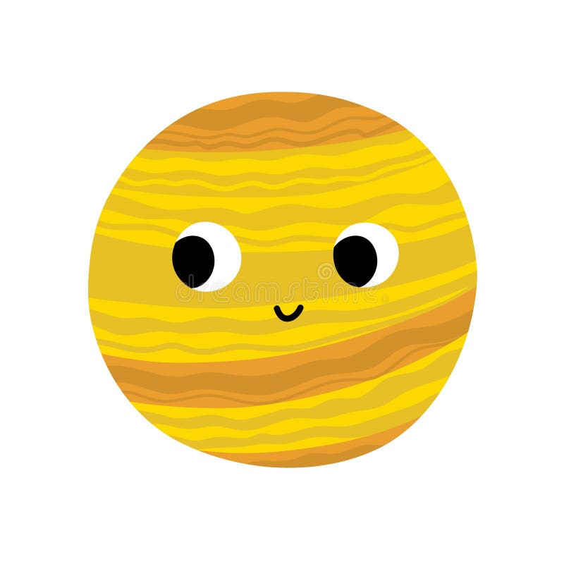 Happy Venus Planet in Cartoon Style. Cute Smiling Solar System ...