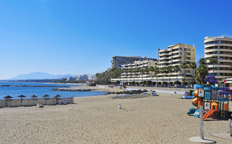 Venus Beach in Marbella, Spain Editorial Image - Image of playground ...