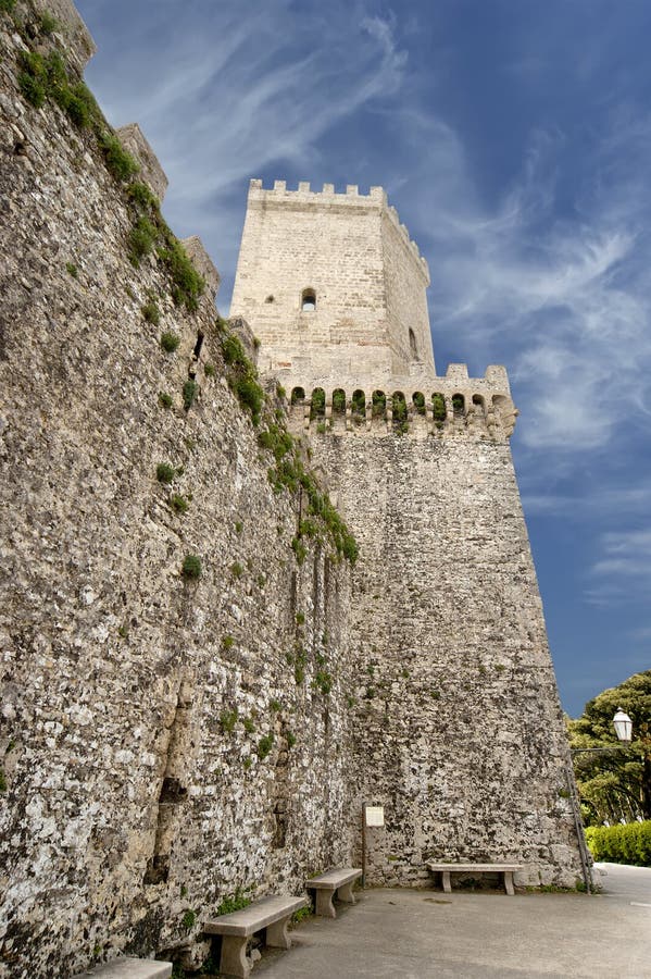 Venus Castle at Erice, Sicily Stock Image - Image of horizontal, rock ...