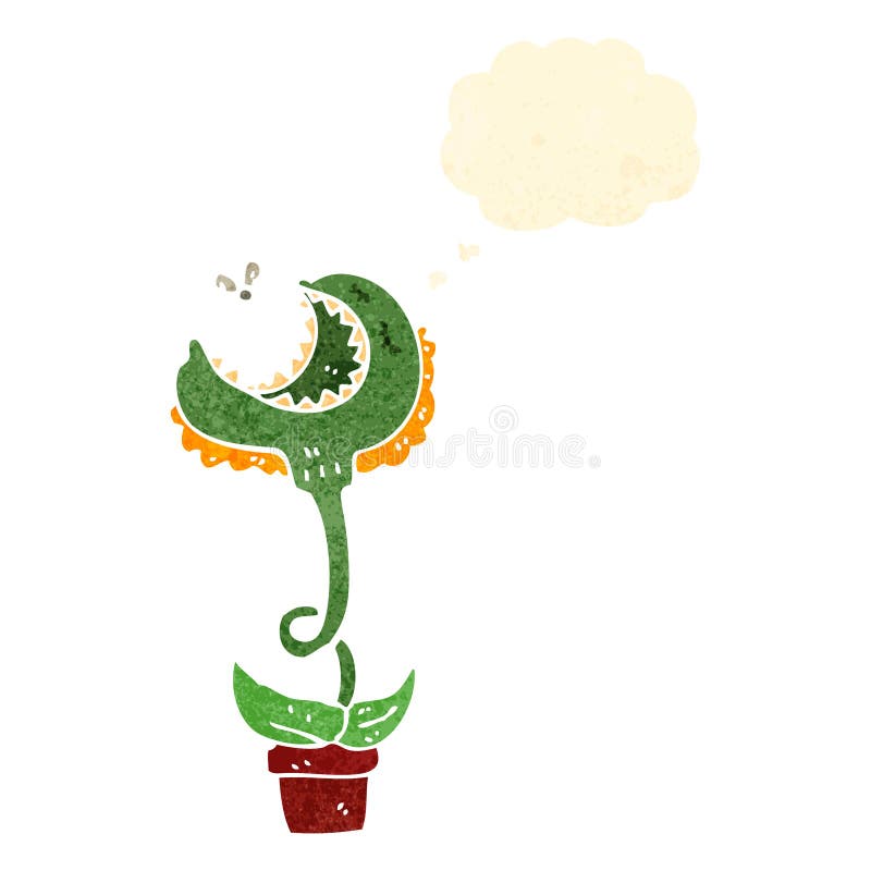 Venus Fly Trap Retro Cartoon Stock Vector - Illustration of monster ...