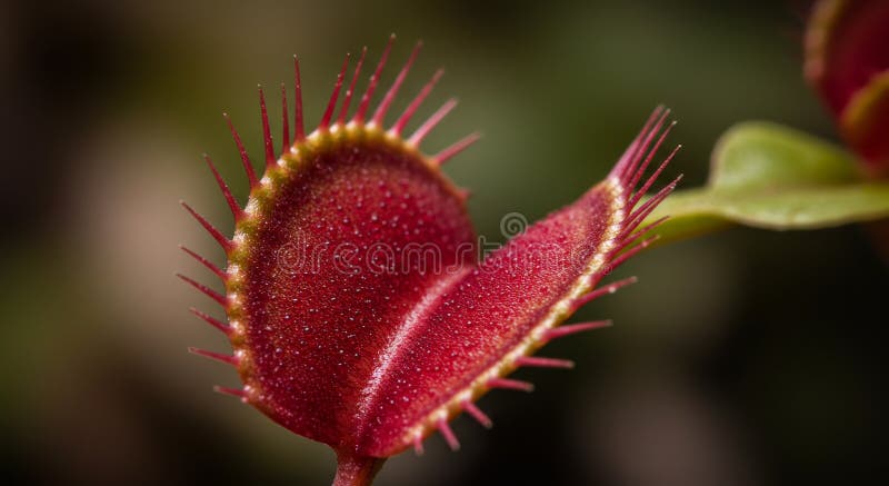 Venus Flytrap Close Up a Detailed Closeup of a Vibrant Red Venus ...