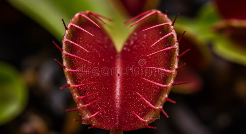Venus Flytrap Close Up a Detailed Closeup of a Vibrant Red Venus ...