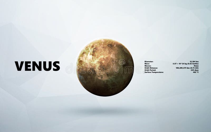 Venus - High Resolution Infographic Presents One Stock Photo - Image of ...