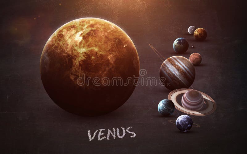 Venus - High Resolution Infographic Presents One Stock Photo - Image of ...