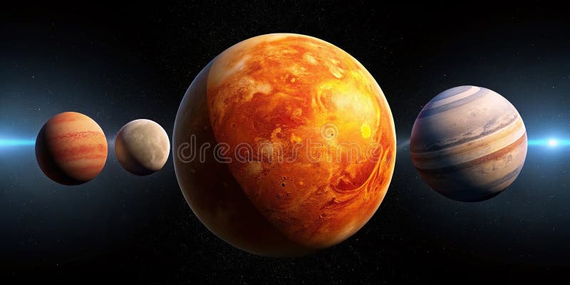 Venus and Mars Celestial Alignment a Panoramic Line Art Exploration of ...