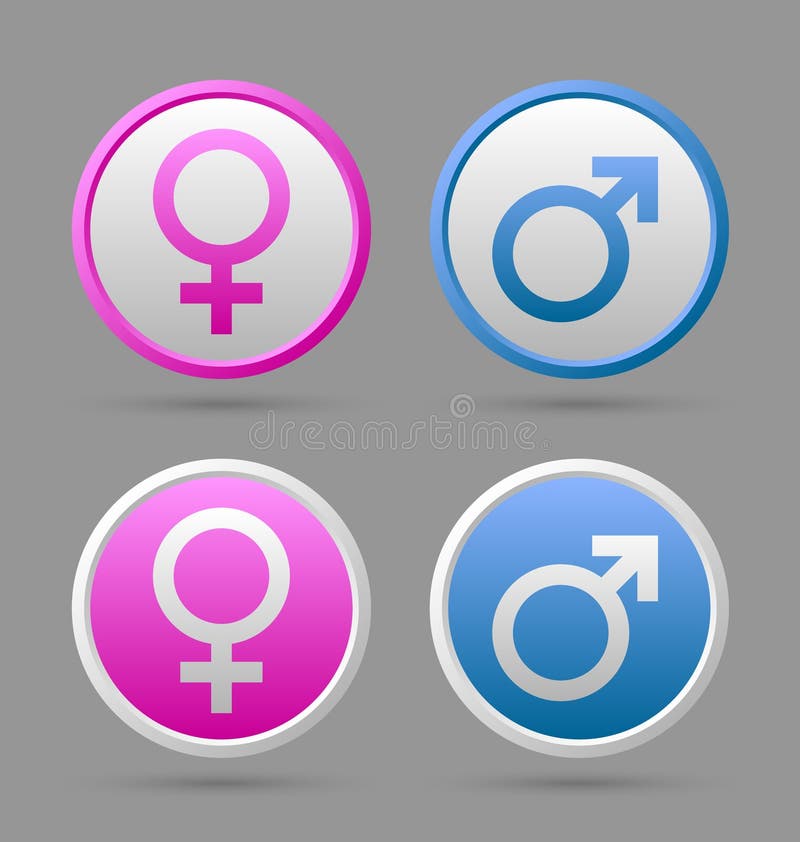 Venus and Mars Female and Male Symbols Stock Vector - Illustration of ...