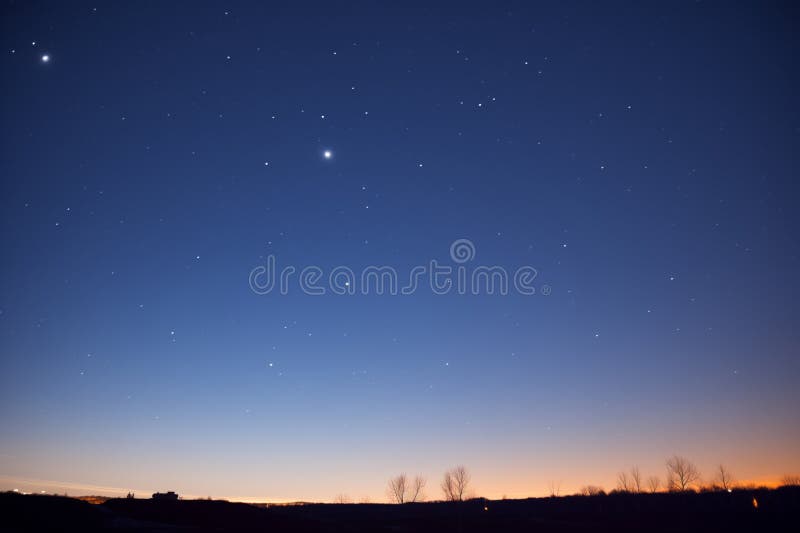 Venus and Mars Visible in a Clear, Starry Night Sky Stock Photo - Image ...