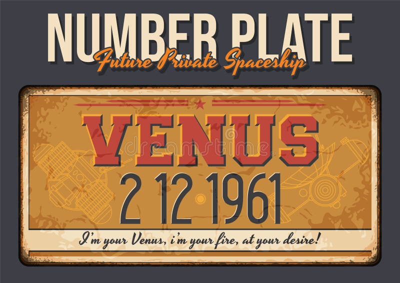 Venus Number Plate Original Vector Sign Stock Vector - Illustration of ...